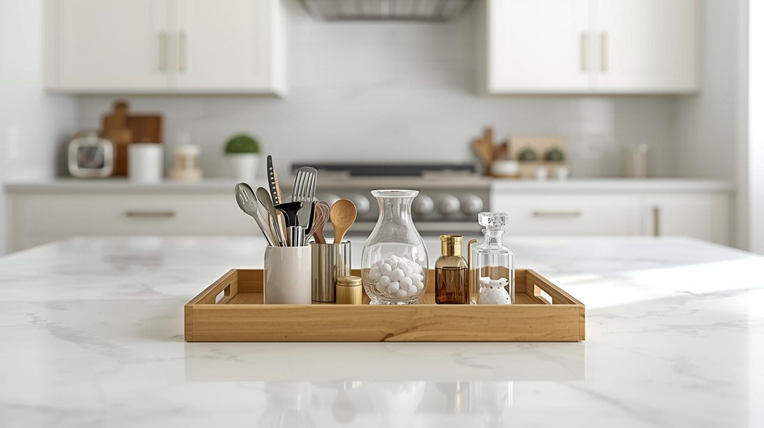 How to Decorate a Tray on a Kitchen Table: Best Styling Idea